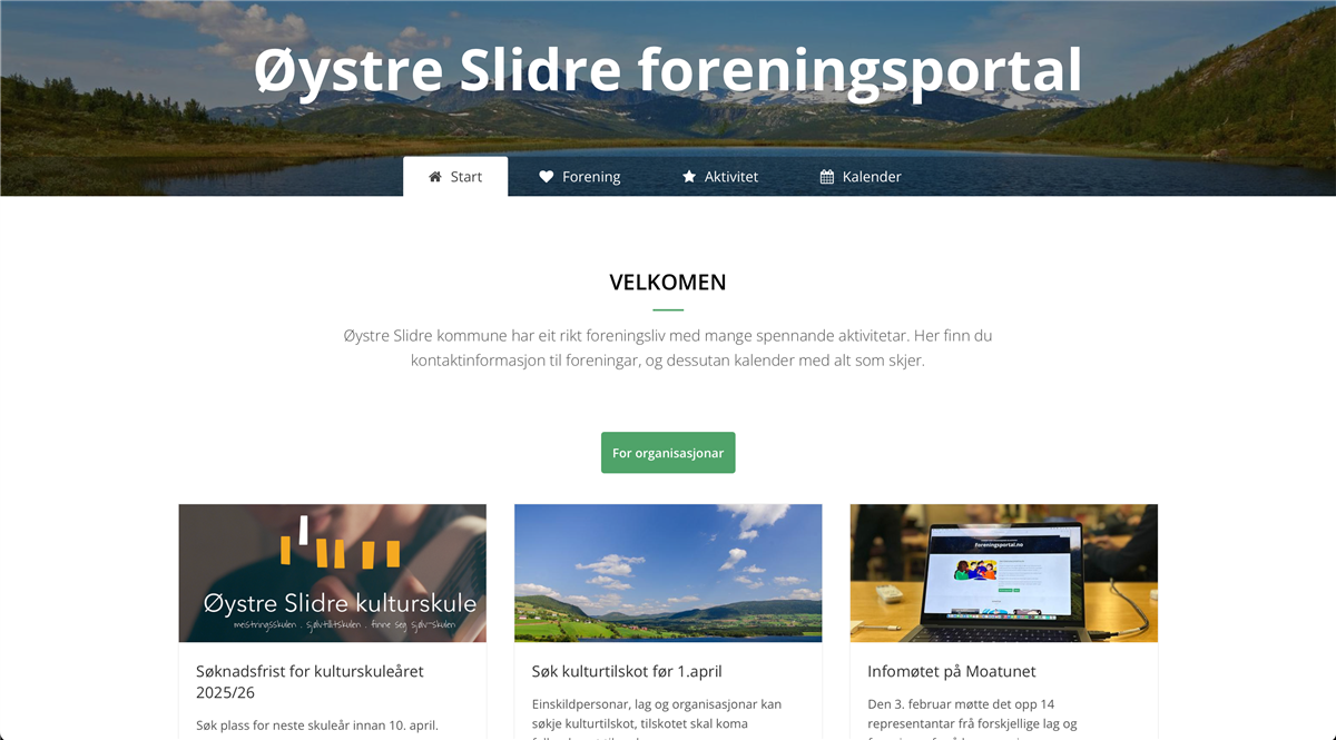 Få oversikt med foreningsportalen - Øystre Slidre kommune
